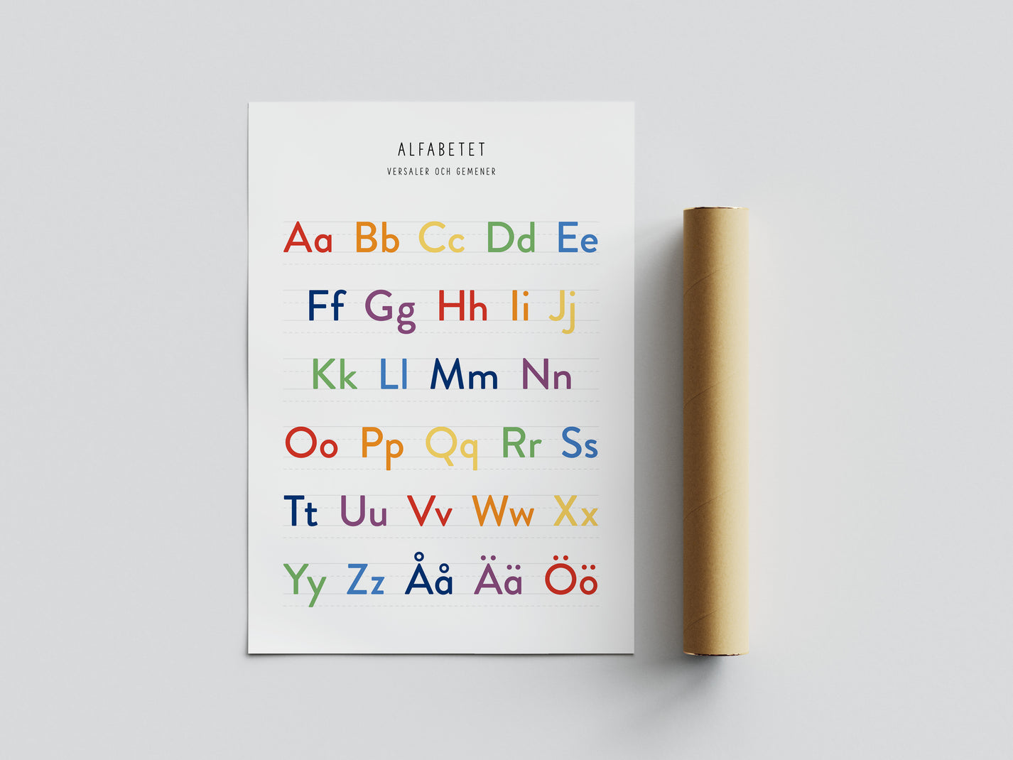 Pedagogisk poster: Alfabetet med versaler och gemener – Pretty Tales ...